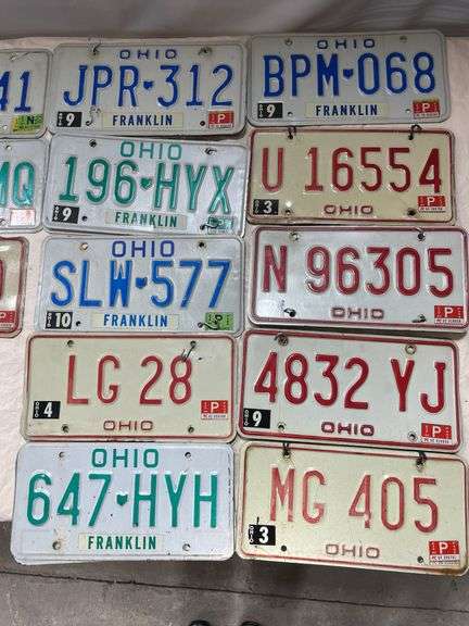 1980's Embossed License Plates - Auction Ohio