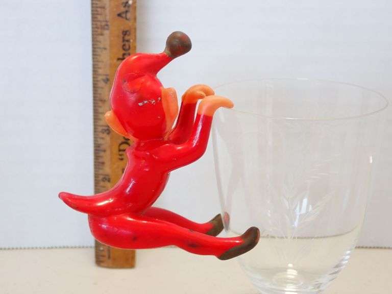 TWO Hanging Pixie, Rubber Pixie Elf Figurines, Red Pixie, Shelf Climber ...
