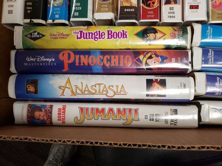 Box Lid Full - Twenty Four VHS Tapes (Mostly Children) Disneys and More ...