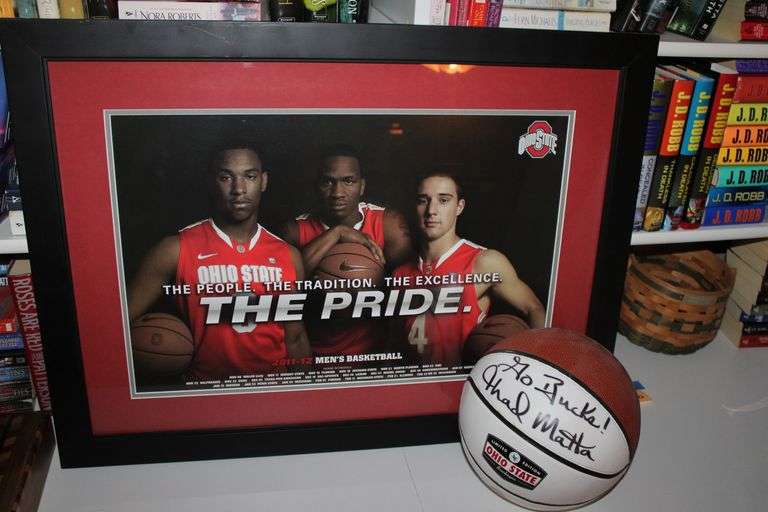OSU Basketball Poster & Autographed Basketball - Auction Ohio