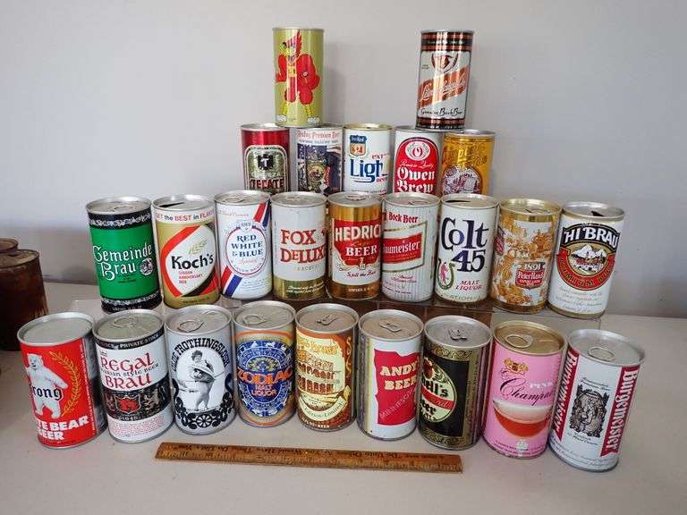 Collection of Straight Side Steel Beer Cans. - Auction Ohio