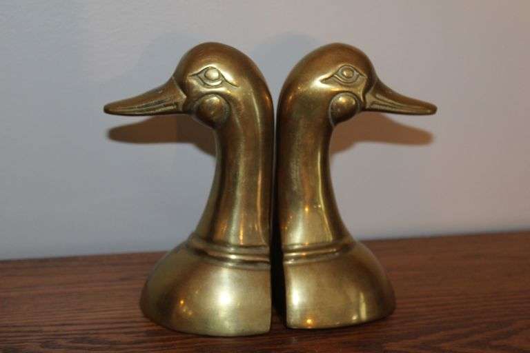 Brass Goose Bookends - Auction Ohio