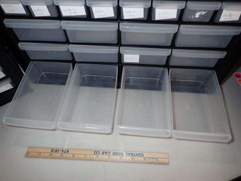 TWO LARGE Stacking Plastic Parts Storage Hardware and Craft Cabinets ...