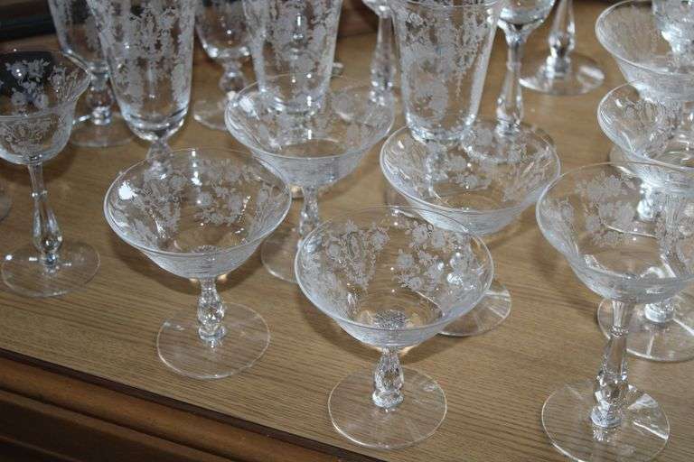 Etched Stemware Set - Auction Ohio