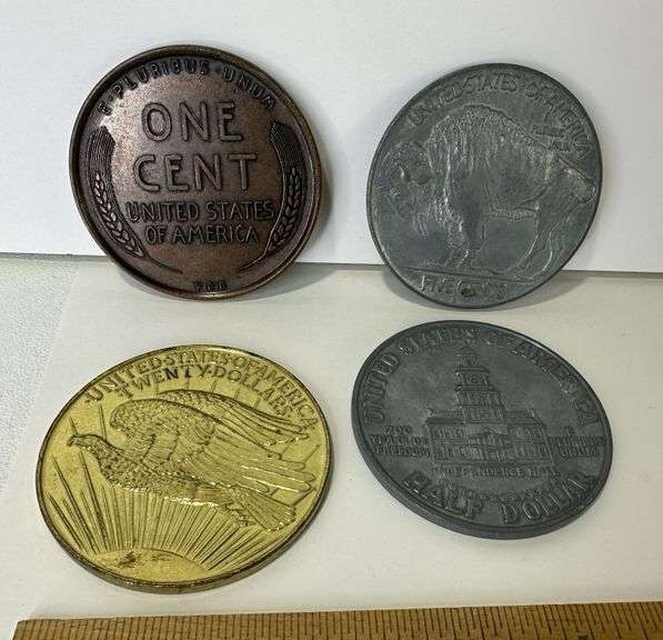 Vintage "Big Money" Coin 3" Coasters - Auction Ohio