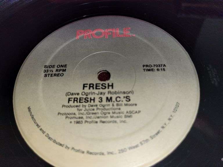 PROFILE "Fresh" (Dave Ogrin-Jay Robinson) Fresh 3 M.C.'s 1983 ...