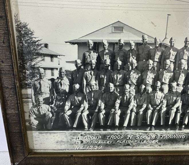 1944 WWII Fort Riley Kansas Soldier 17.25" Photo - Auction Ohio