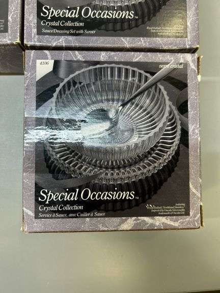 Set of 8 Crystal Serving Bowls with Spoons - Auction Ohio