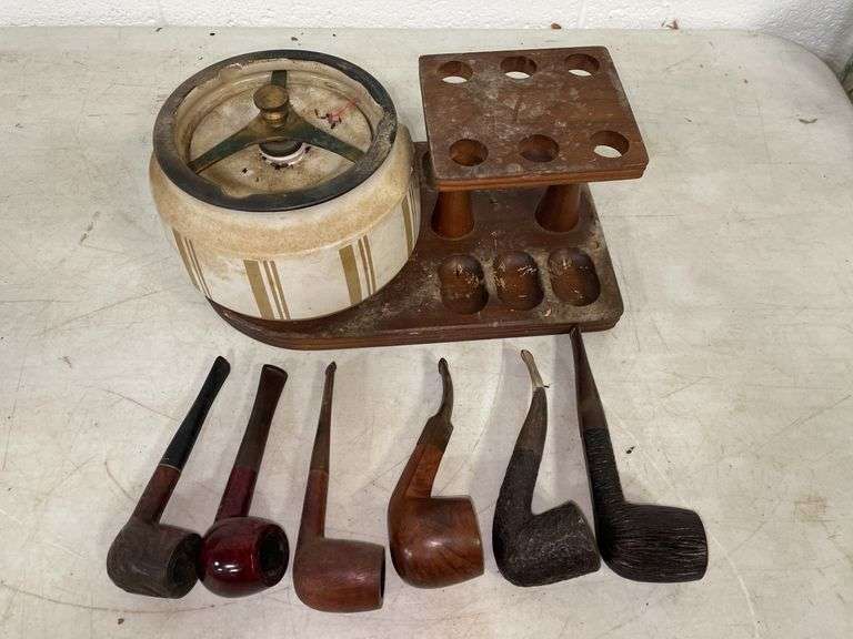 Pipe holder with pipes - Auction Ohio