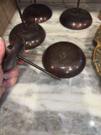 Unusual fruit holding candlesticks -Williams Sonoma? - Auction Ohio