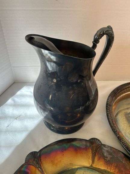 Silverplate Serving Trays & Pitcher - Auction Ohio