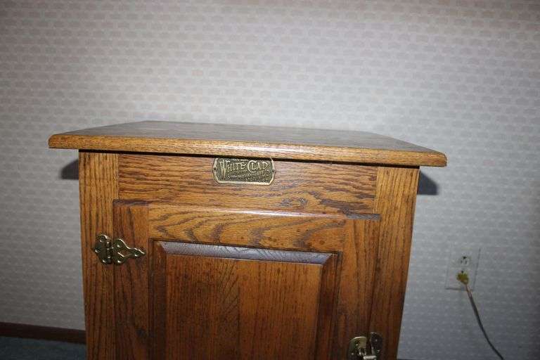 White Clad Oak Side Cabinet - Auction Ohio