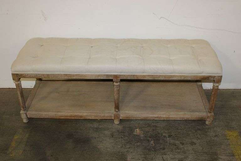 Tan Upholstered Bench - Auction Ohio