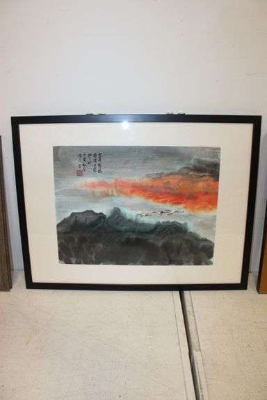Ching Levy "Sunset" Watercolor Painting - Auction Ohio