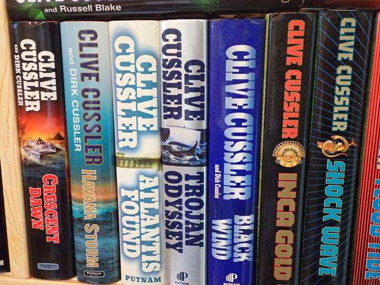 Clive Cussler Novel Collection. 53 hardback books w/dust covers ...