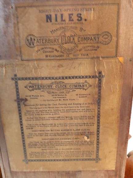 Vintage Eastlake Style 8 Day-Spring Strike NIles Waterbury Clock Co NY ...