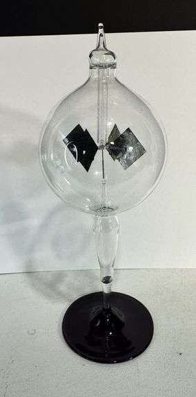 Glass 8.5" Solar Power Radiometer Lightmill Amethyst Base - Auction Ohio