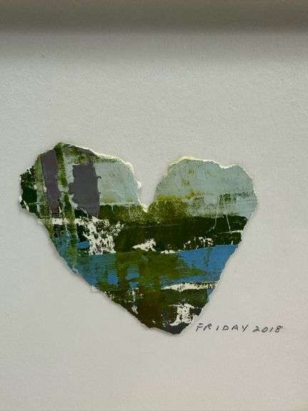 Signed Blue and Green Heart - Auction Ohio