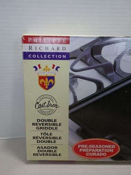 NEW Philippe Richard Collection Cast Iron Double Reverse Griddle ...