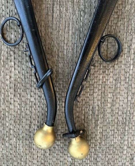 Vintage Horse Black Steel & Brass Hames - Auction Ohio