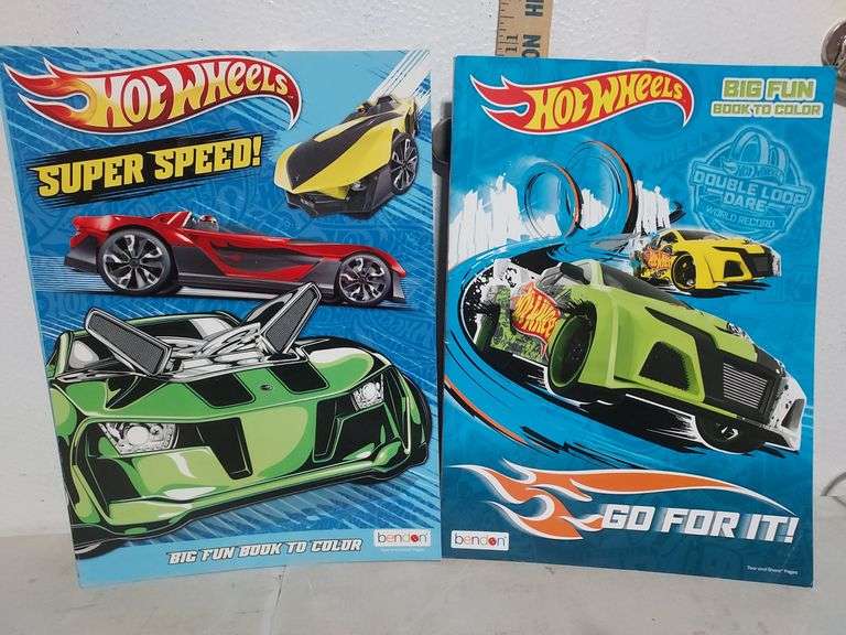 2 Hot Wheels Coloring Books (1 Page Partially Colored) - Auction Ohio