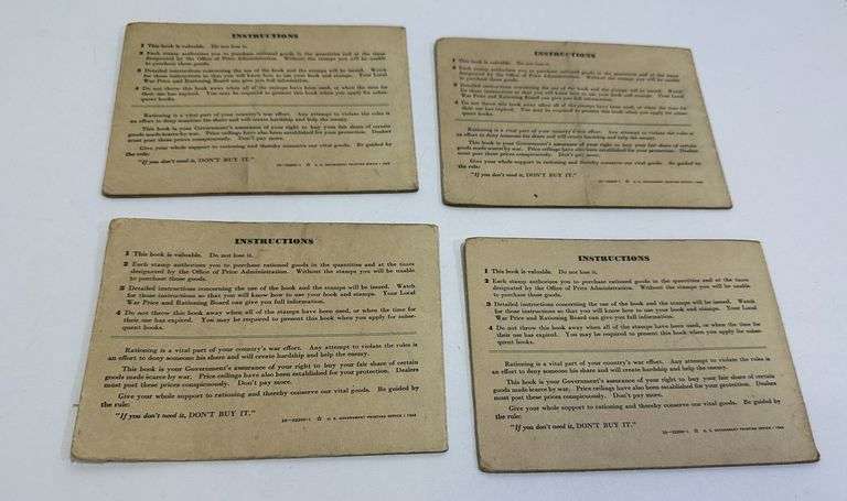 1940s War Ration Book 2 & 3 Finks Family - Auction Ohio