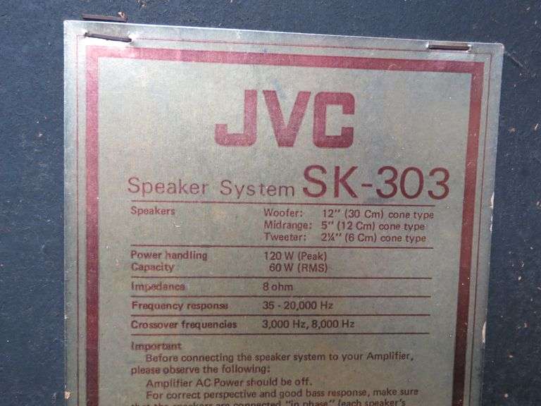 JVC SK-303 Speaker System with Sears Component Audio System - Auction Ohio