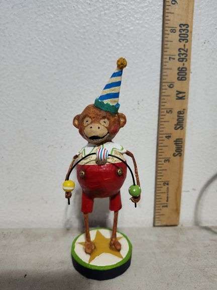 New Lori C Mitchell ESC Manny The Miraculous Monkey Figure - Auction Ohio