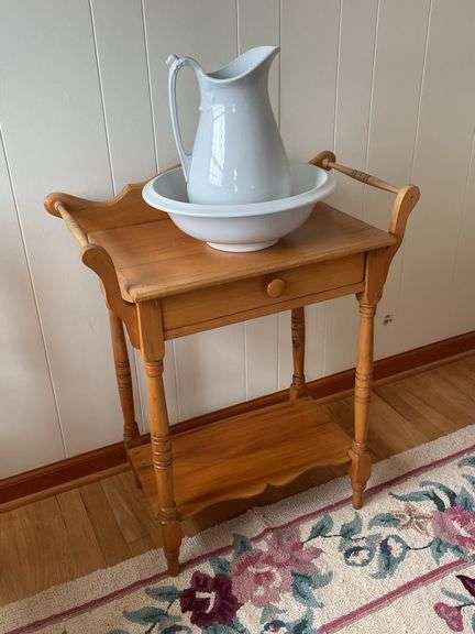 Wash stand pitcher and basin - Auction Ohio