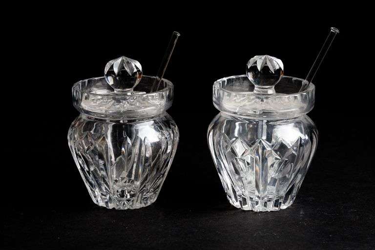 Pair of Leaded Crystal Condiment Jars - Auction Ohio