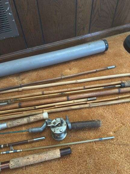 Vtg cane fishing poles - Auction Ohio