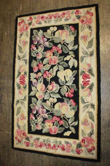 Floral & Fruit Wool Rug - Auction Ohio