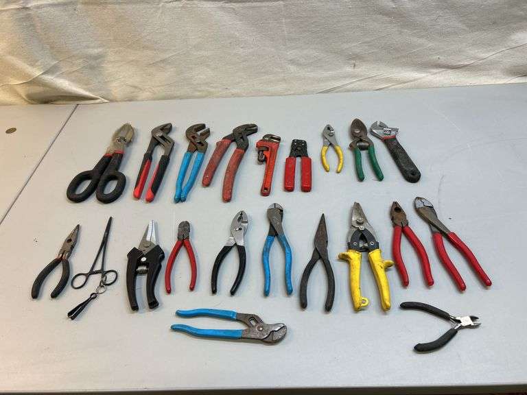 Assorted Hand Tools - Pliers, Wrenches, and Snips - Auction Ohio