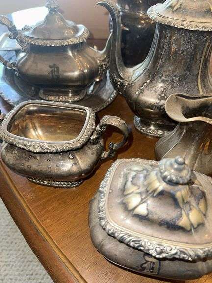 Gorham silverplate tea set, collector spoons - Auction Ohio