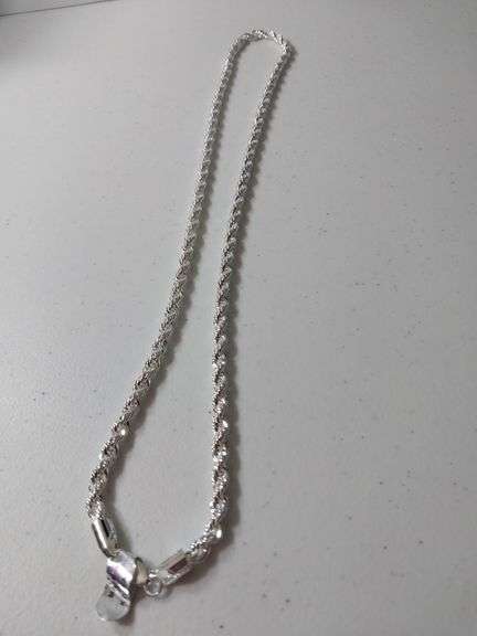 New Rope Chain 28"L, Stamped 925, Made in Korea Tag - Auction Ohio