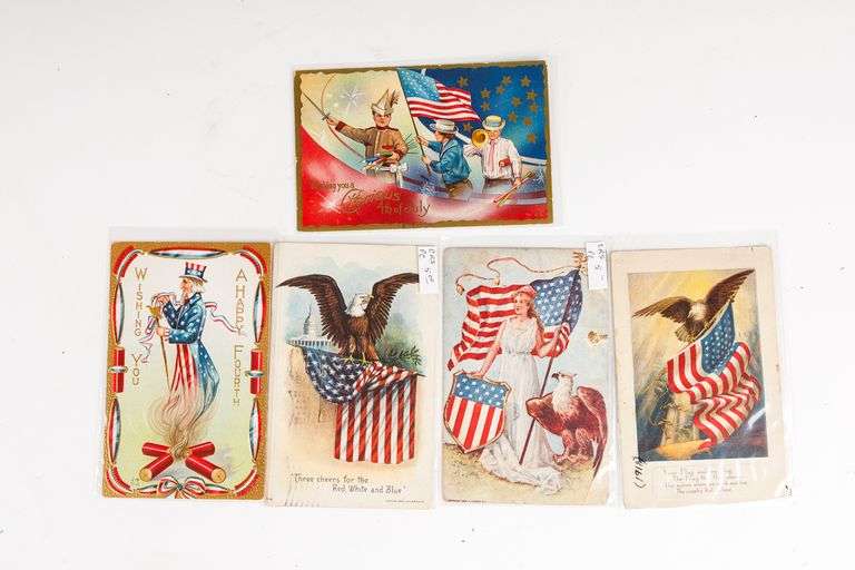 Antique Postcards- 4th of July- c. 1901, 1908, 1918 - Auction Ohio