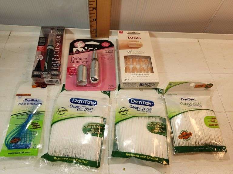Press On Nails, Dental Pics. Perfume Atomizer - Auction Ohio
