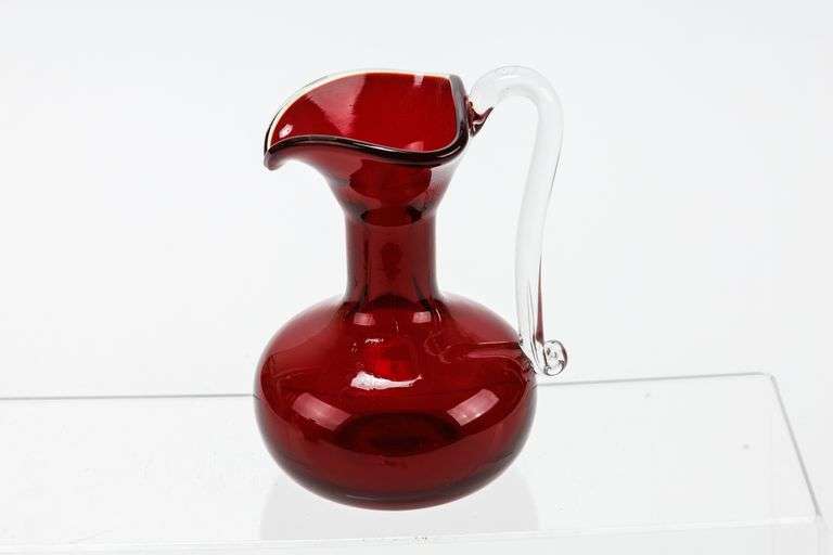 Handblown Ruby Glass Pitcher - Auction Ohio