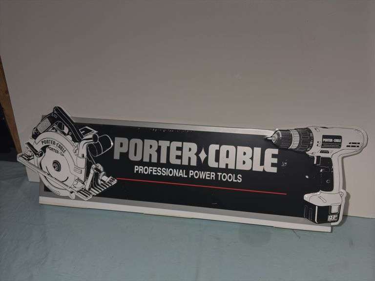 Porter Cable Professional Power Tools Metal Advertising Sign - Auction Ohio