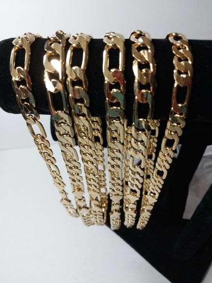 6 Goldtone Mariner Style Chain Necklaces: Heavyweight 20"L, No Stamp ...