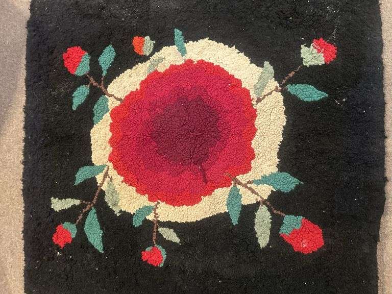 Old Hand Hooked Rug - Auction Ohio