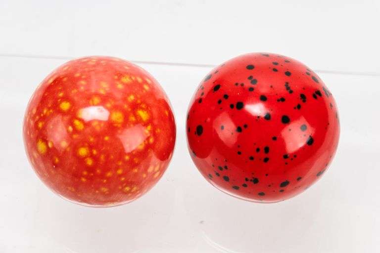 Pair of Handmade Ceramic Spheres - Auction Ohio