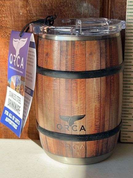Orca Vino 12 oz Wine Spirit Barrel Tumbler Wood Grain - Auction Ohio