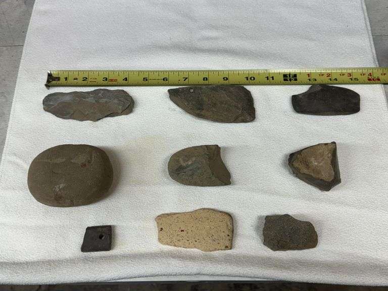 Stone Artifacts and Tools with Measurement References - Auction Ohio