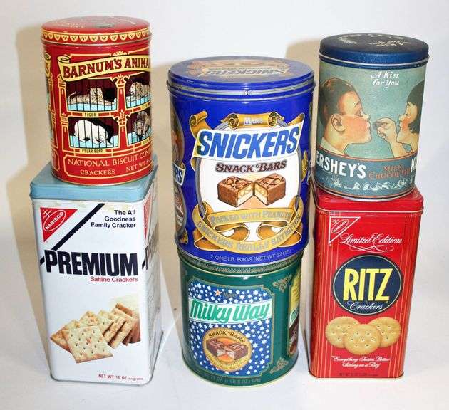 VINTAGE FOOD ADVERTISING TINS AND MAIL POST BOX. - Auction Ohio