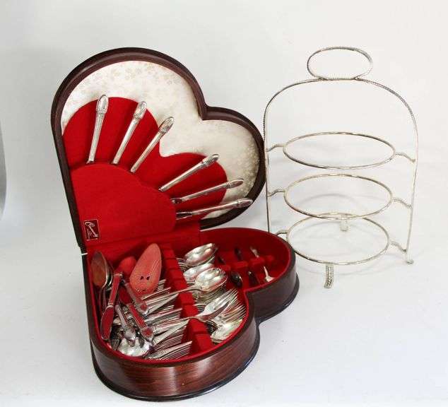 COMMUNITY SILVER PLATE “FIRST LOVE” IN HEART SHAPED BOX AND SILVER ...