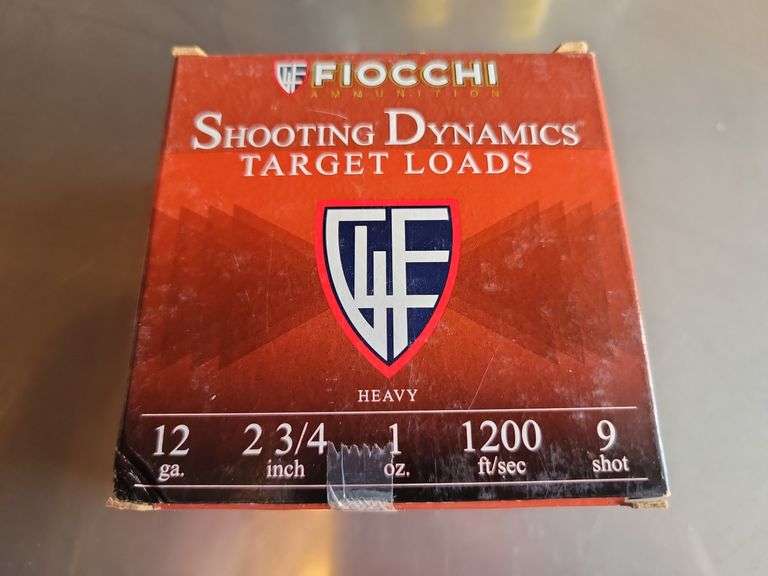 12G. 2.75" Fiocchi Shooting Dynamics Target Loads 1 oz 1200 Ft/Sec 9 ...