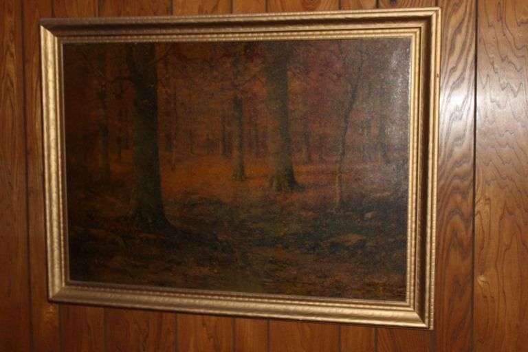 John E. Bundy Woodland Landscape Painting - Auction Ohio