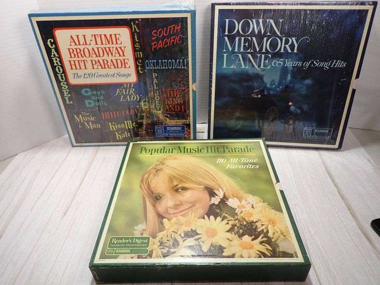 3 Complete Boxed Vinyl Record Sets Featuring Broadway and Popular Hits ...