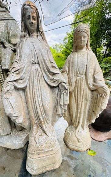 Religious Figurines Featuring the Virgin Mary in Cement or Stone ...